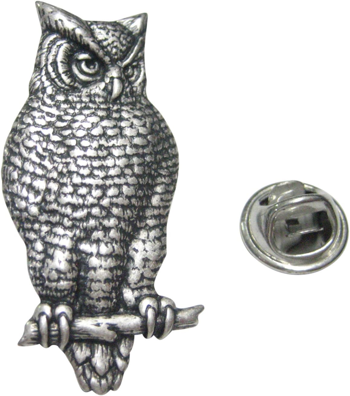 Amazon.com: Owl Pewter Lapel Pin Brooch - USA Made - Hand Crafted ...
