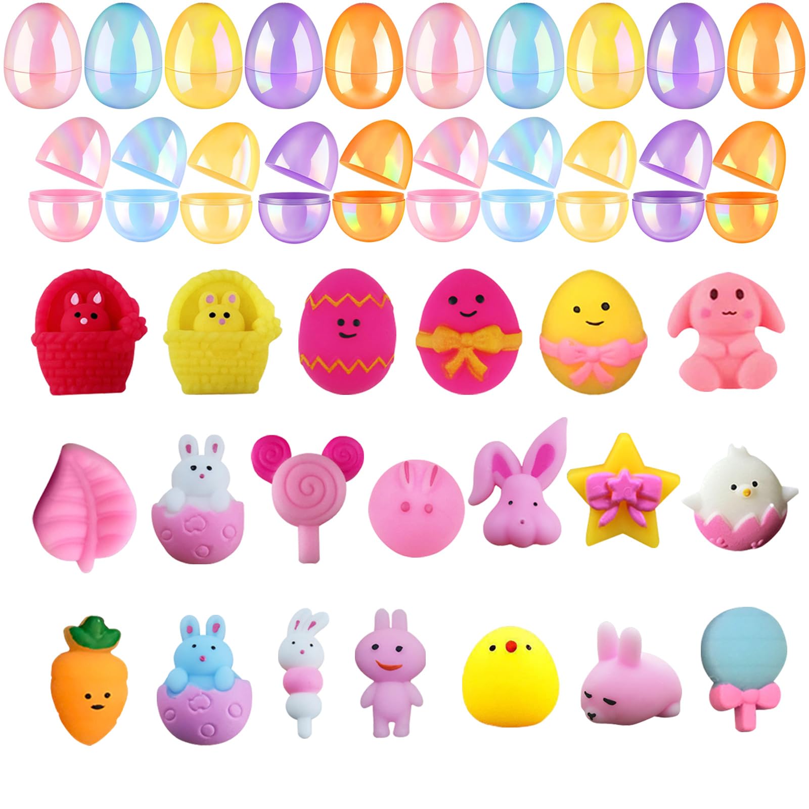 Amazon.com: 20 Packs Prefilled Easter Eggs with Mochi Squishy Toys Mini ...