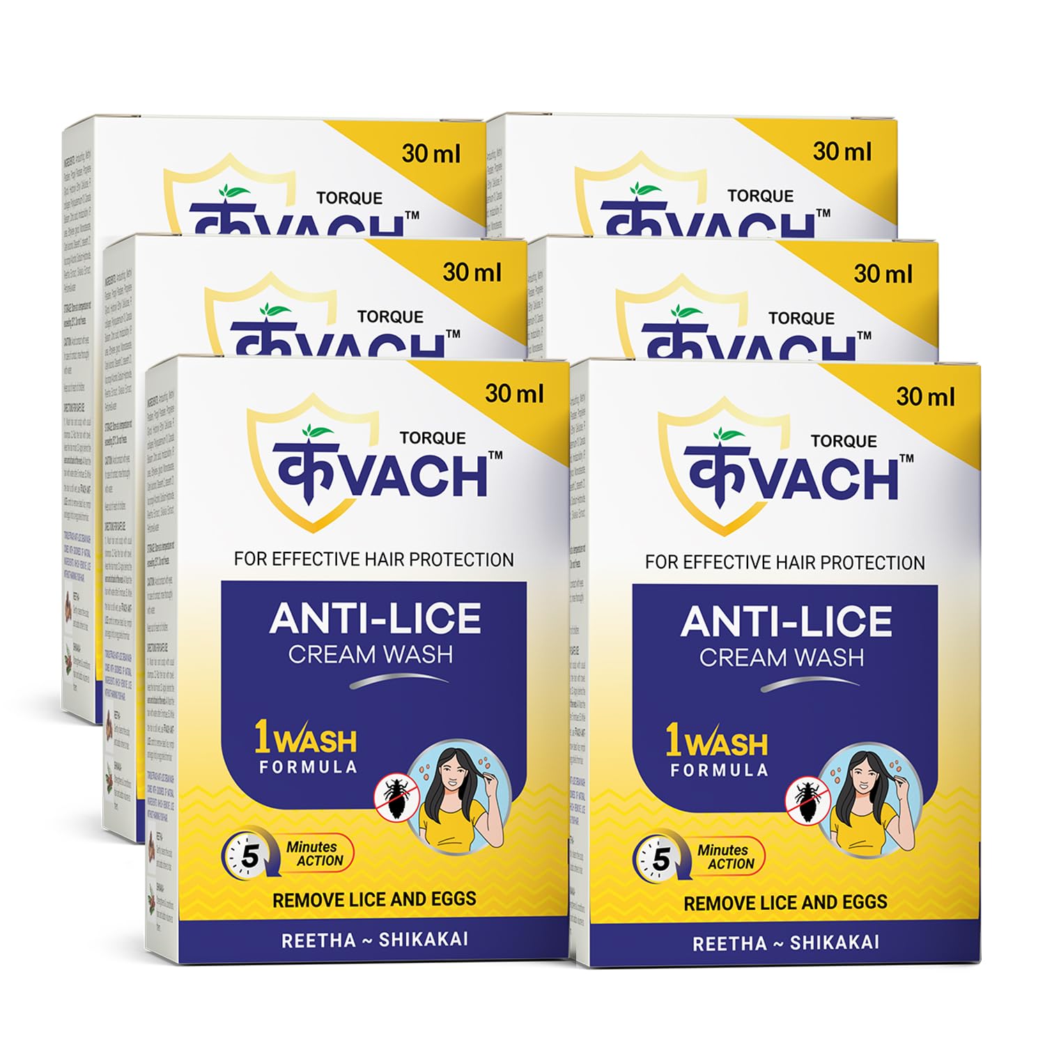Buy Torque kvach Anti Lice Cream Wash | Removes Lice and Nits |Made ...