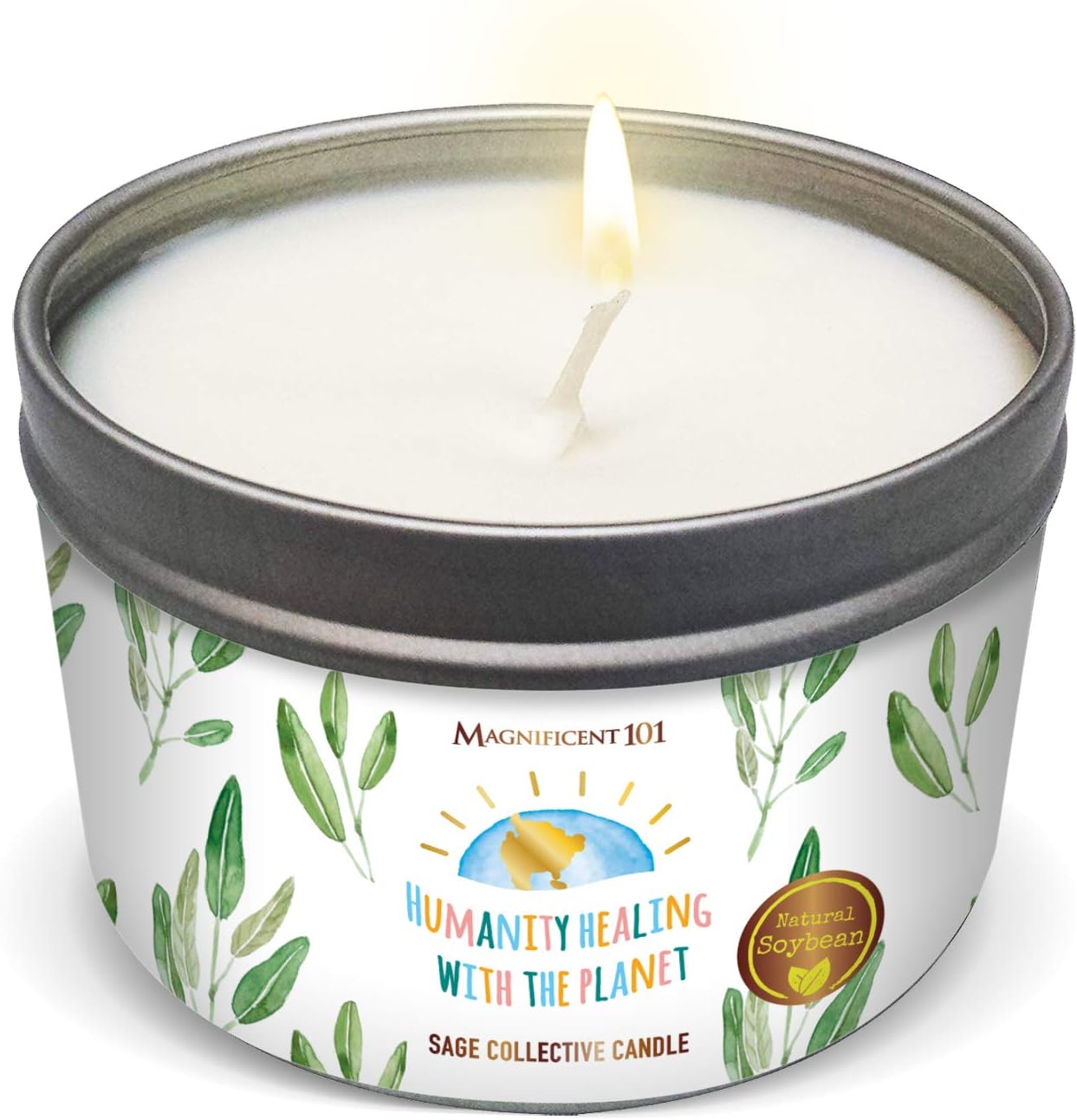 Amazon.com: Magnificent 101 Long Lasting Pure White Sage Candle - 6 Oz ...