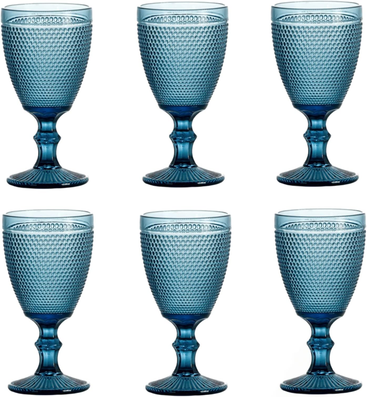 Amazon.com: Godinger Wine Goblet Beverage Glass Cup Alba - Blue - Set ...