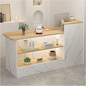 Amazon.com: Reception Counter Desk, Modern Retail Front Desk with ...
