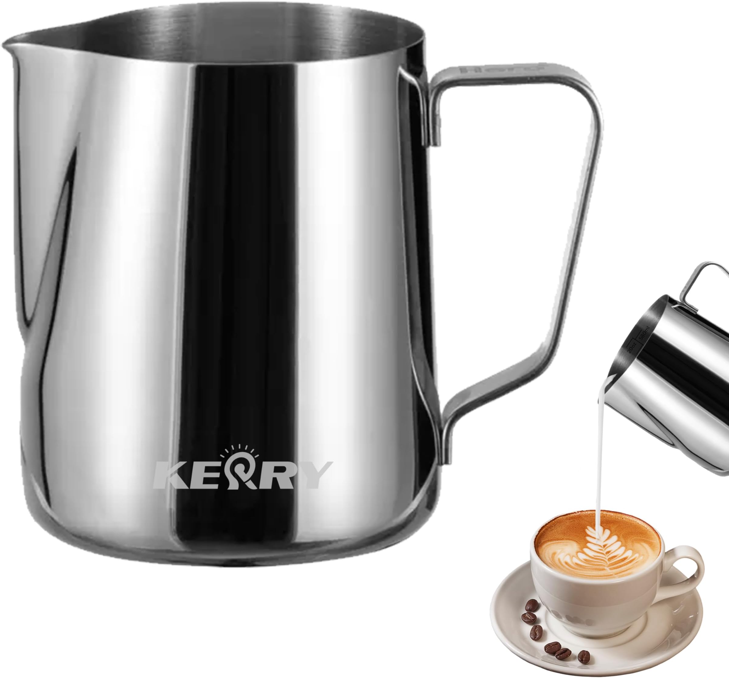 Milk Frothing Pitcher Stainless Steel – Milk Frother Steamer Cup - Easy ...