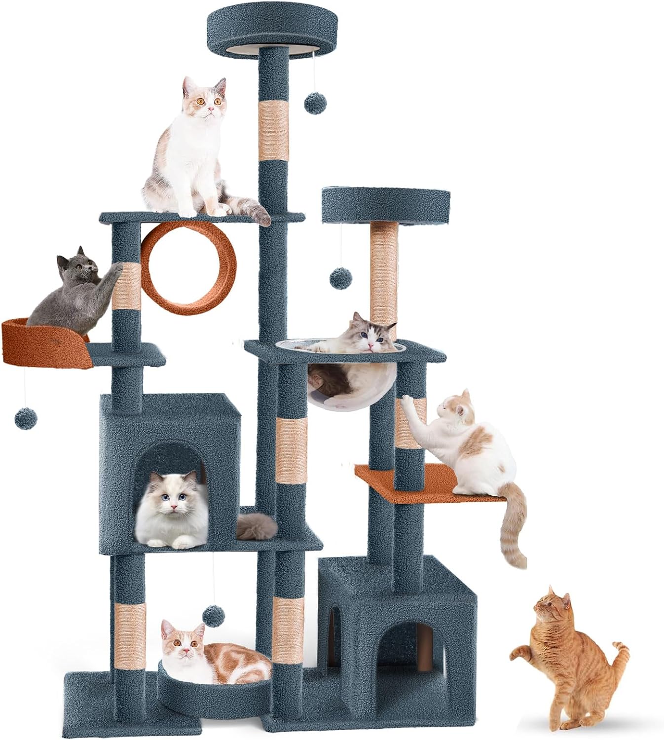 Arbol para Gatos, Rascador para Gatos de Múltiples Niveles, Torre de ...