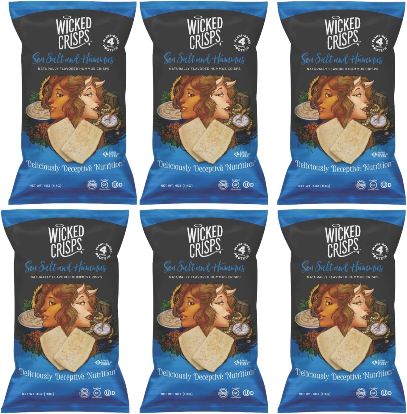 Amazon.com: Baked Veggie Chips, Wicked Crisps - Sea Salt Hummus, Pea ...