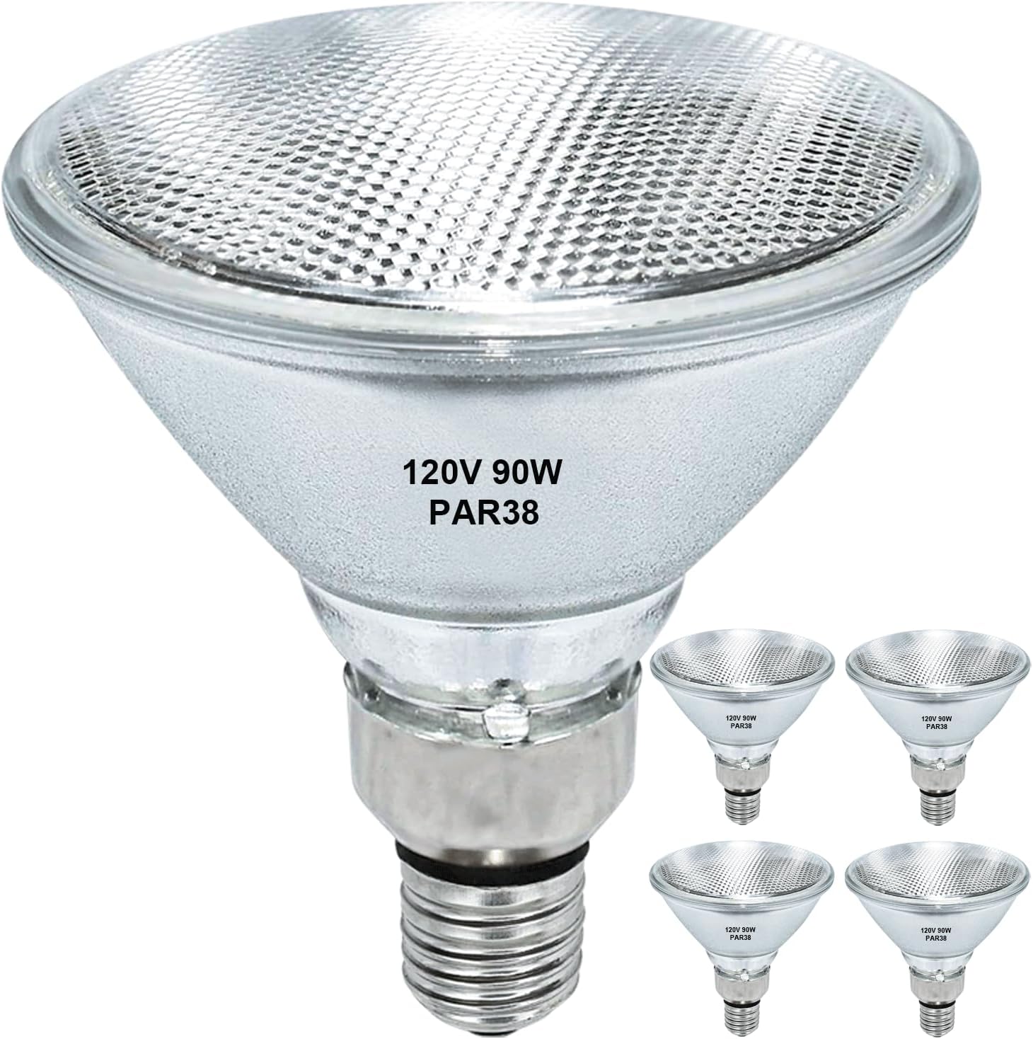 Lachesan PAR38 Halogen Flood Light Bulbs 4 Pcs, 90W Equivalent, 120V ...