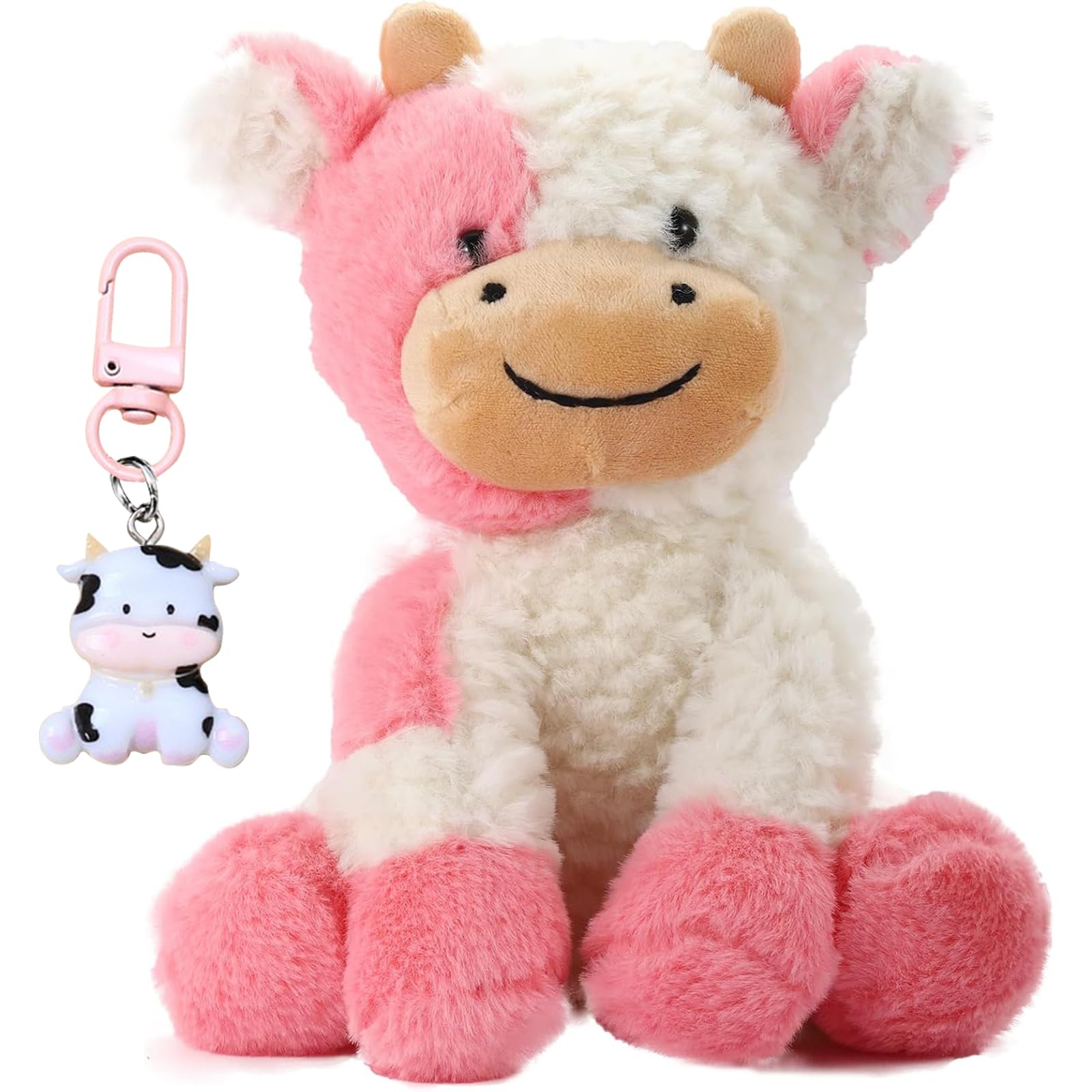 Amazon.com: FCLEIH Cow Stuffed Animals, 9" Soft Cuddly Sit Cow and Cow ...