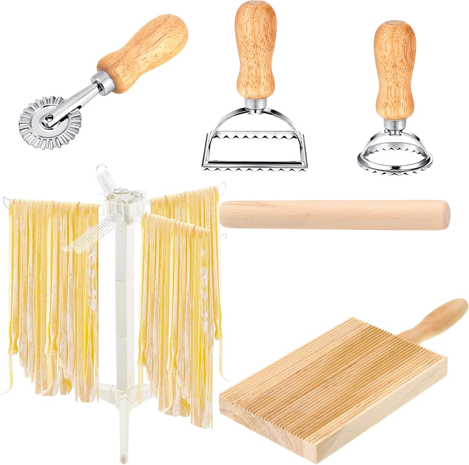 Amazon.com: 6 Pieces Pasta Making Tool Set Ravioli Stamp Maker Cutter ...