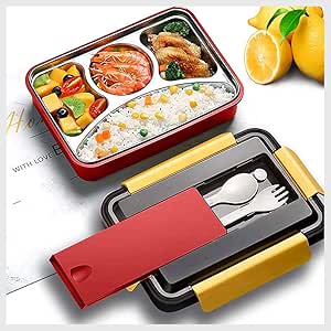 Amazon.co.jp: Bowls Compartment Lunch Box, Leak Proof Stacking Bento ...