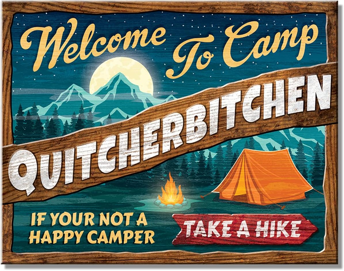 Amazon.com : Putuo Decor Camping Decor, Retro Wall Poster Plaque ...