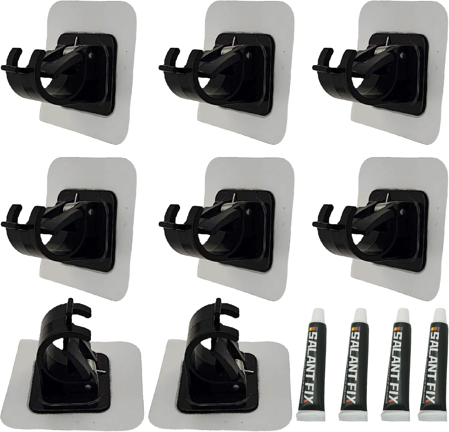 Amazon.com: MyyYiTar 8 Packs Adhesive Hooks No Drilling Curtain Rod ...