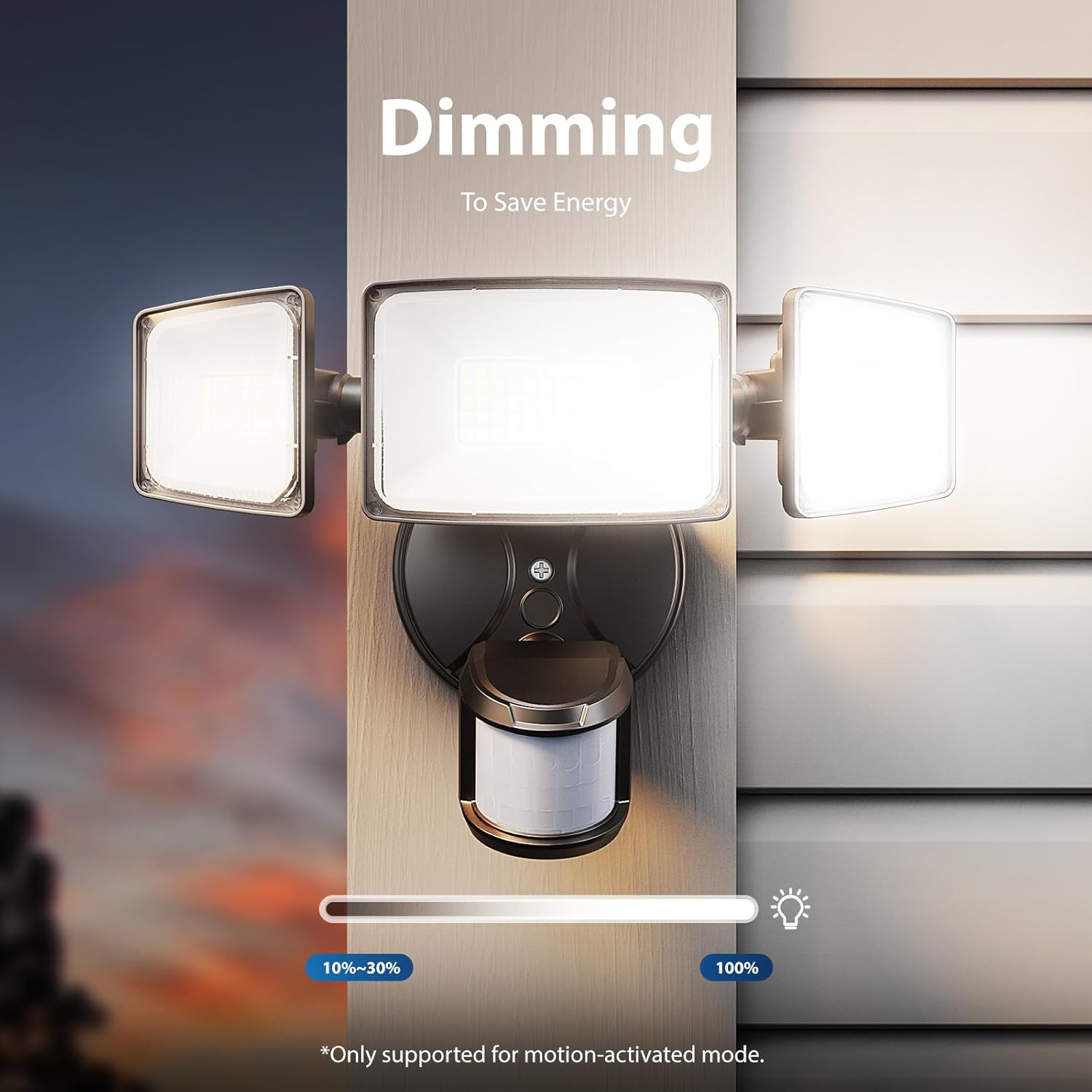 Onforu 75W LED Motion Sensor Outdoor Flood Light (Model BDB75G-3) User ...