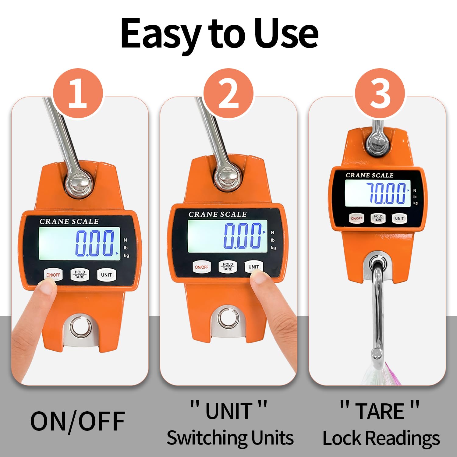 Snapklik.com : Digital Hanging Scale 660lb Portable Crane Scale ...