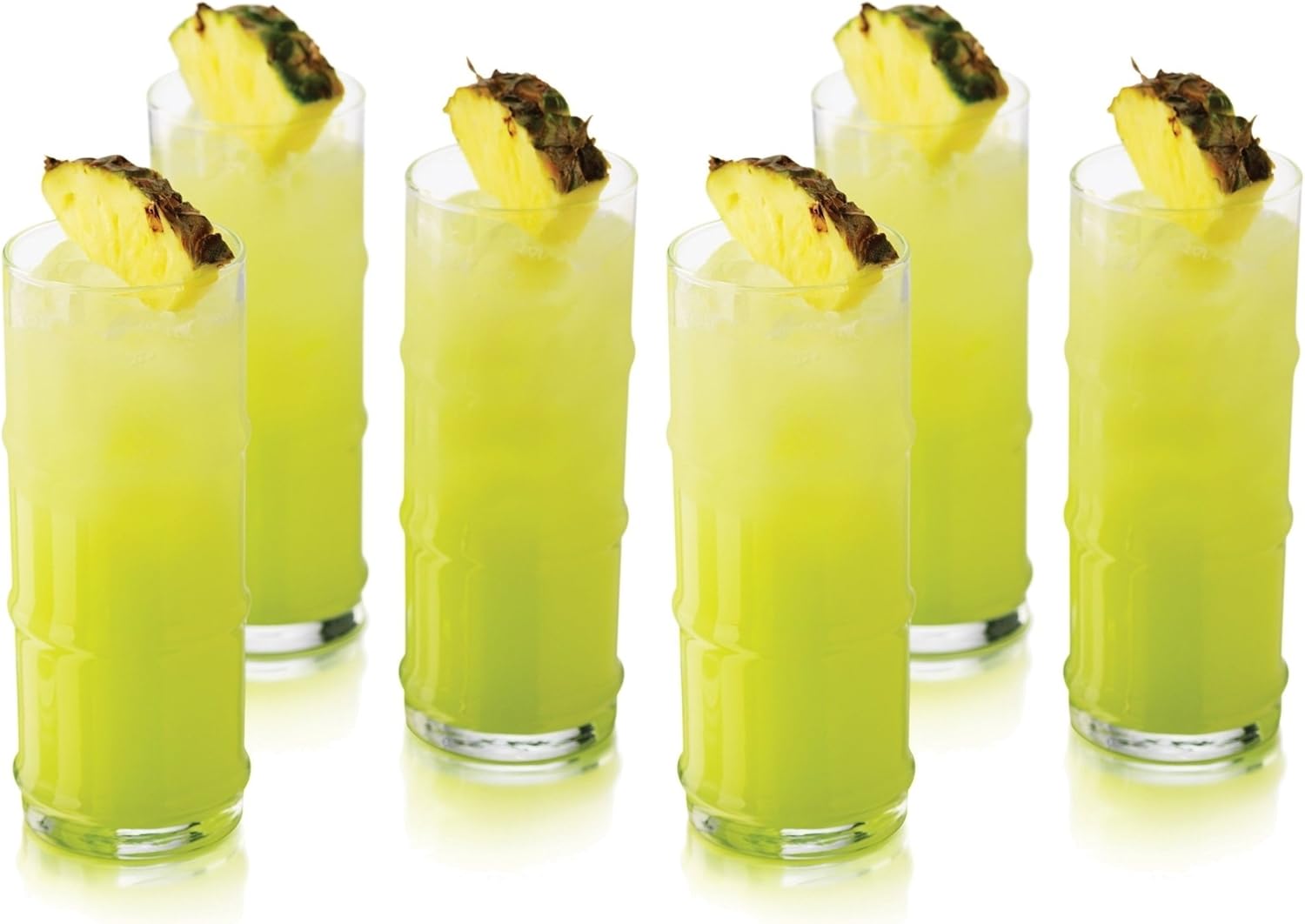 Amazon.com: Libbey 6 Piece Modern Bar Tiki Bamboo Cooler Set, Clear ...