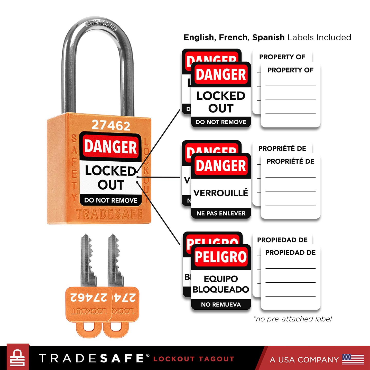 Snapklik.com : Lockout Tagout Locks Set - 10 Orange Loto Locks, Lockout ...