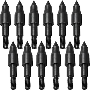 Amazon.com : MEETOOT 12pcs 100 Grain Archery Field Points Practice ...