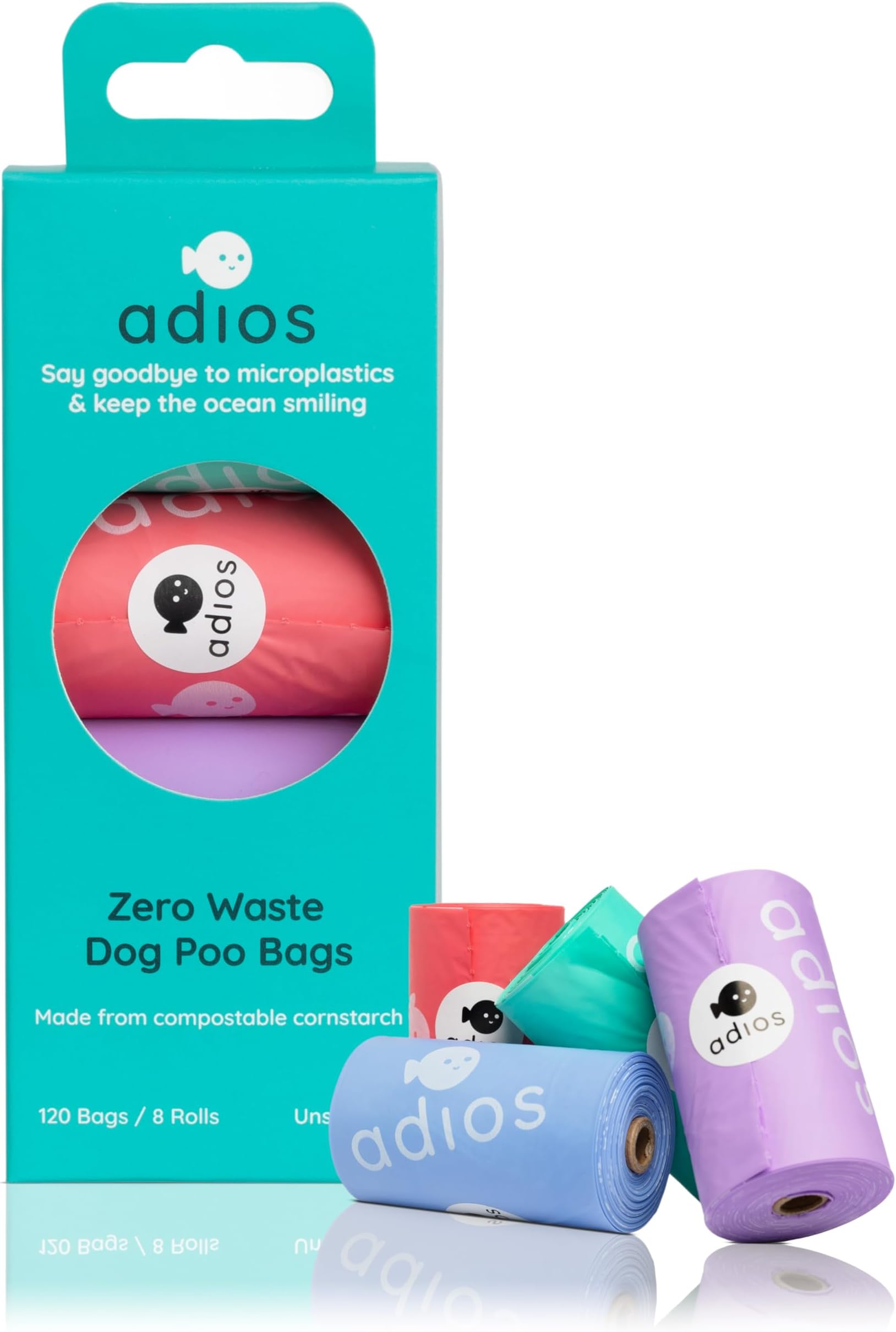 Adios Plastic Biodegradable Dog Poop Bags - Extra Thick Compostable Dog ...