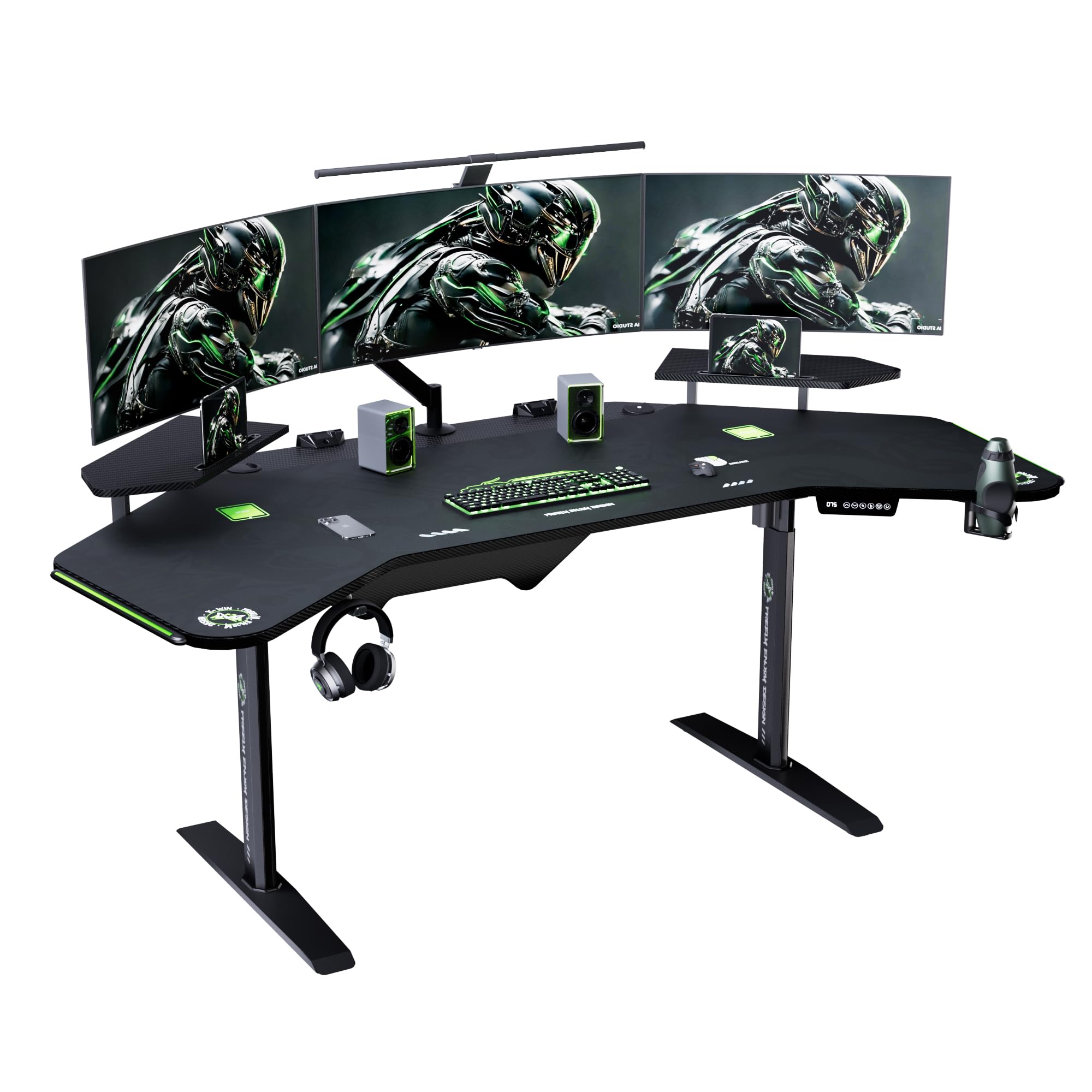 Amazon.com: Klobel 72" Standing Gaming Desk with Dual Motor, Wing ...