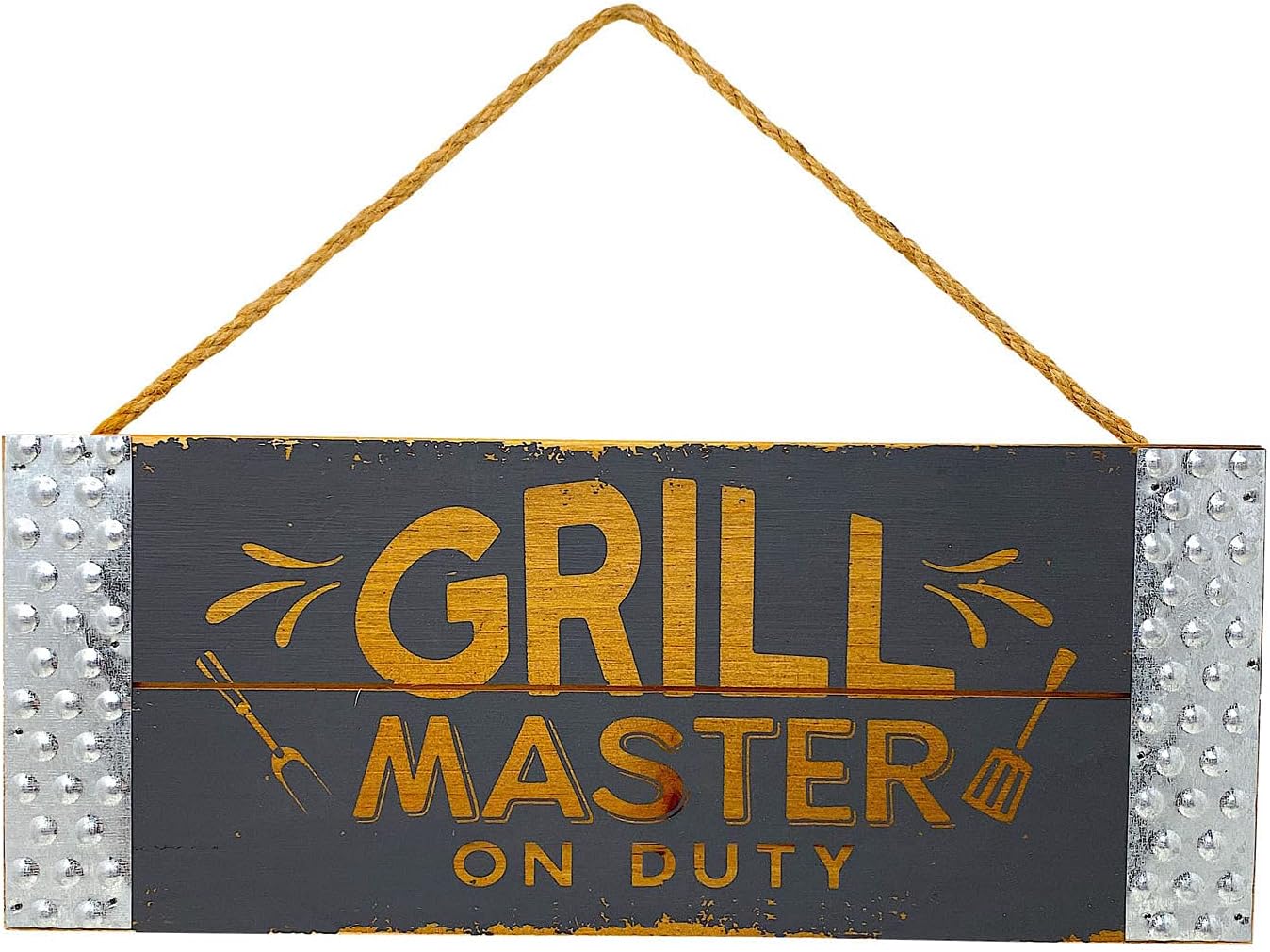 Amazon.com: Grill BBQ Sign Wall Decor Wood Metal Meat Pitmaster Plaque ...