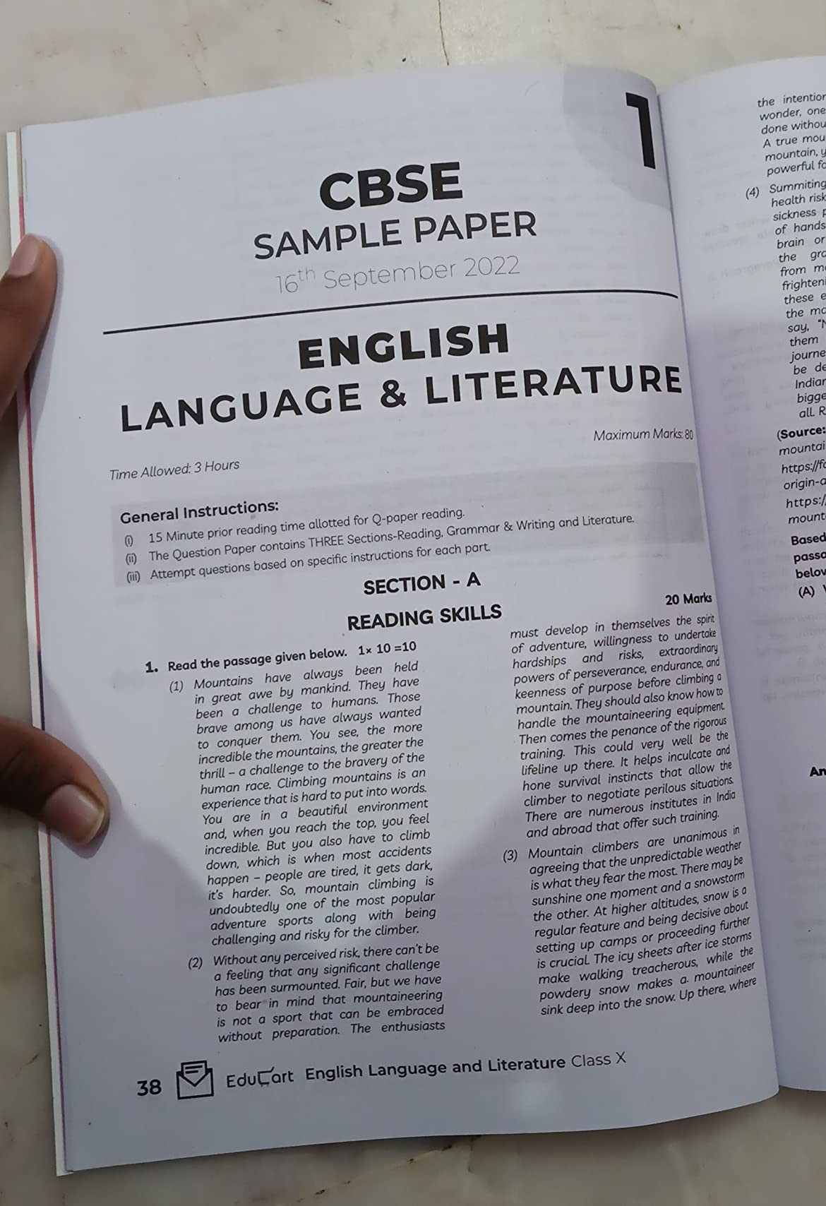 Educart CBSE Class 10 ENGLISH LANGUAGE and LITERATURE Sample Papers ...
