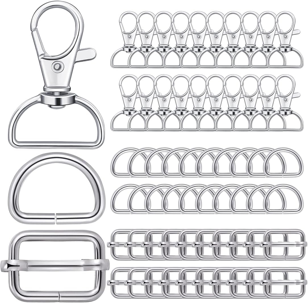 Belle Vous Assorted Metal Keychain Hooks with D Ring (16 Pack) - 26mm ...