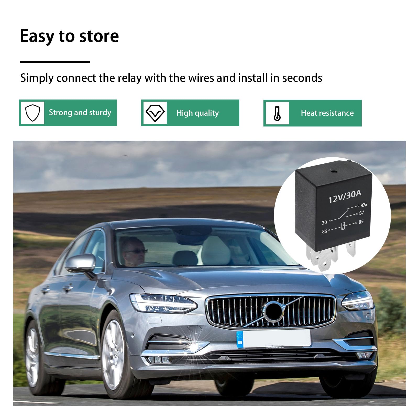 Snapklik.com : 4PCS 5 Pin 30A 12V Starter Relay, Multi-Purpose ...