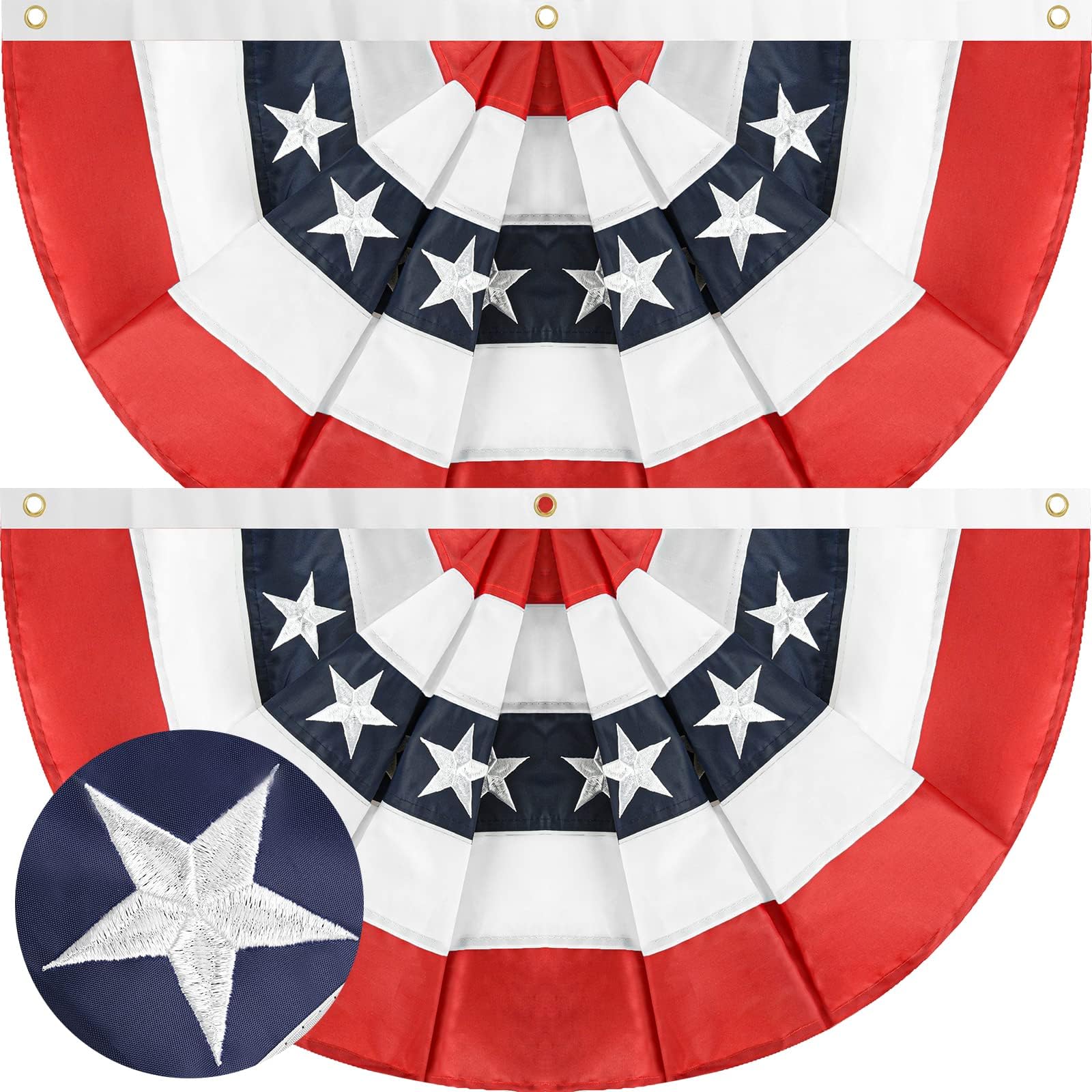 Amazon.com : 2 Pieces 4th of July Bunting Flag American Pleated Fan ...