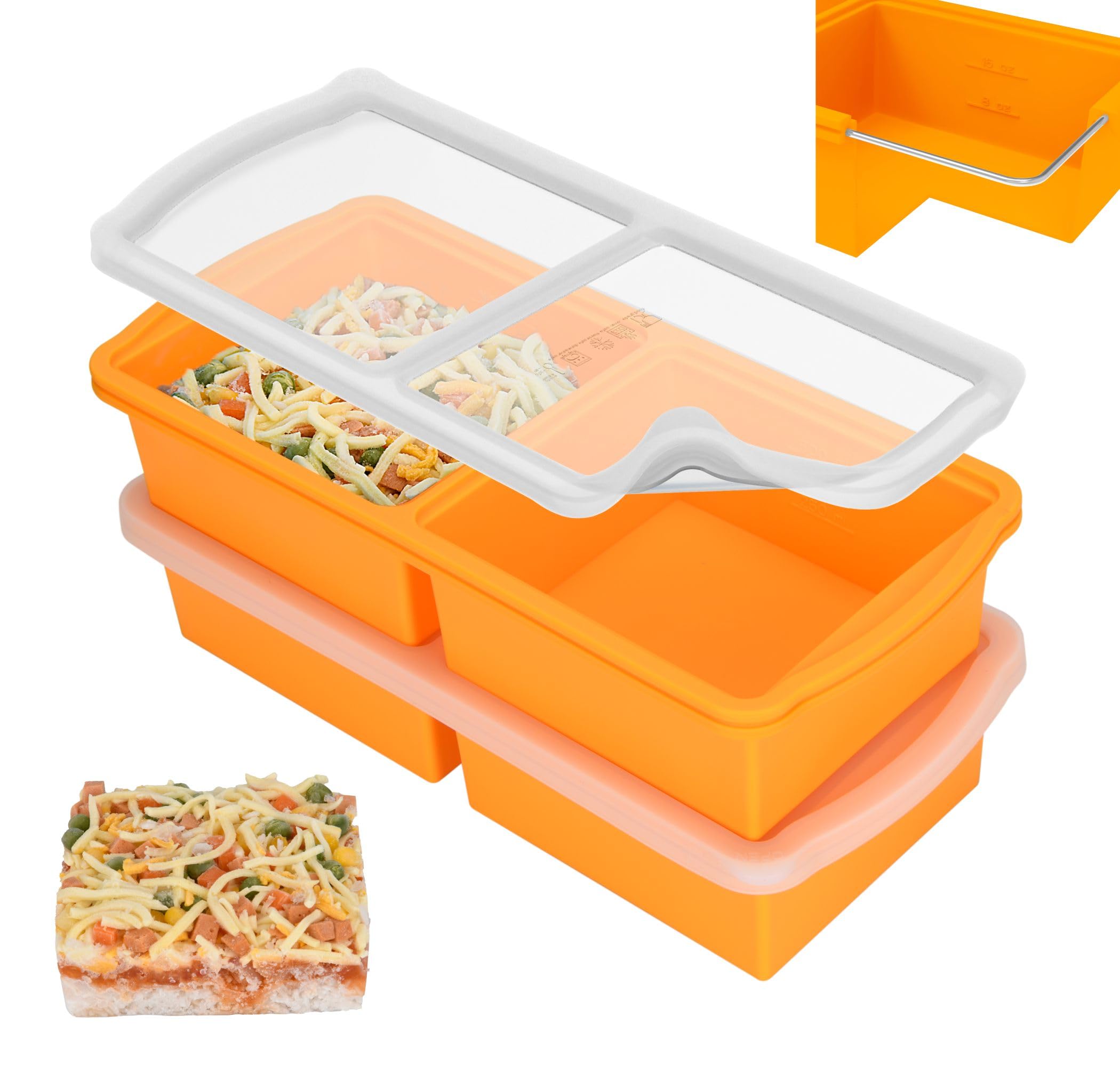 Amazon.com: Zip Standing Silicone Freezer Trays with Lid,2-cup Soup ...