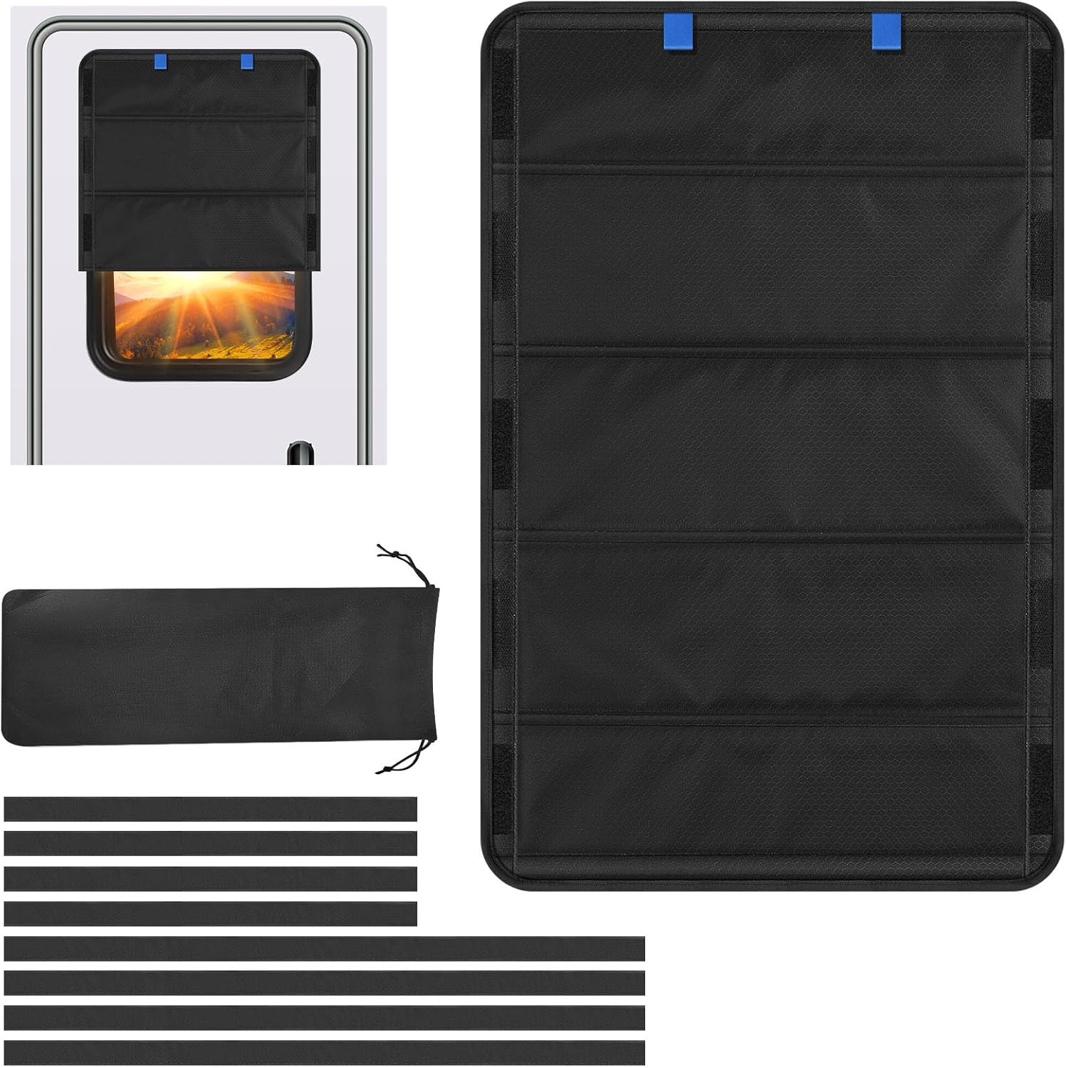 Amazon.com: Tecfino RV Door Window Shade, Foldable Velcro Window Cover ...