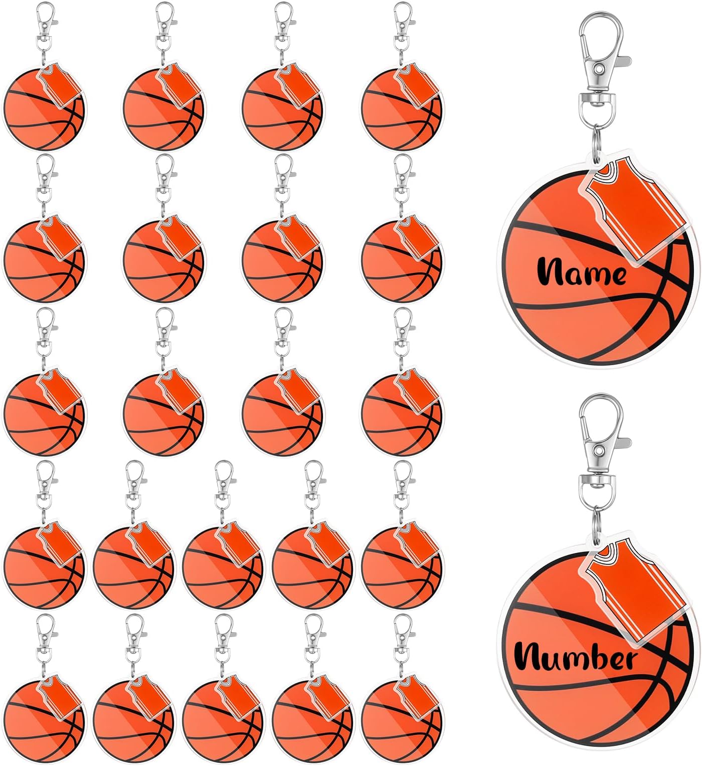 Amazon.com: CupaPlay 24 PCS Basketball Keychains/Keyrings Motivational ...
