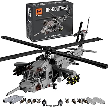 Amazon.com: MISINI M7003 UH-60 Black Hawk Helicopter Building Blocks ...