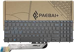 PAEBAI+ Replacement Laptop Keyboard Blue Backlight for Dell Inspiron 3579 3583 3779 5565 5567 ...