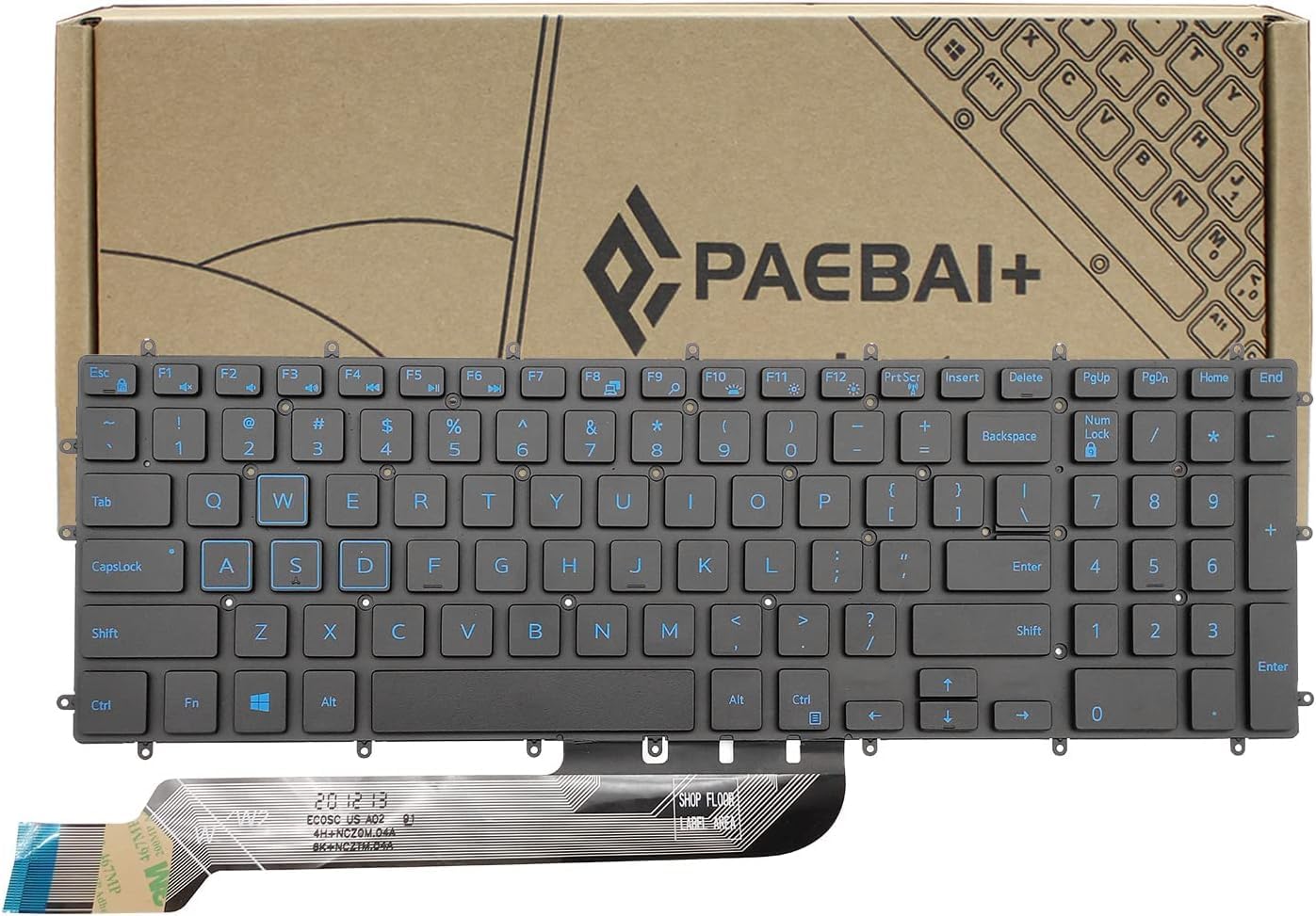 Amazon.com: PAEBAI+ Replacement Laptop Keyboard Blue Backlight for Dell ...