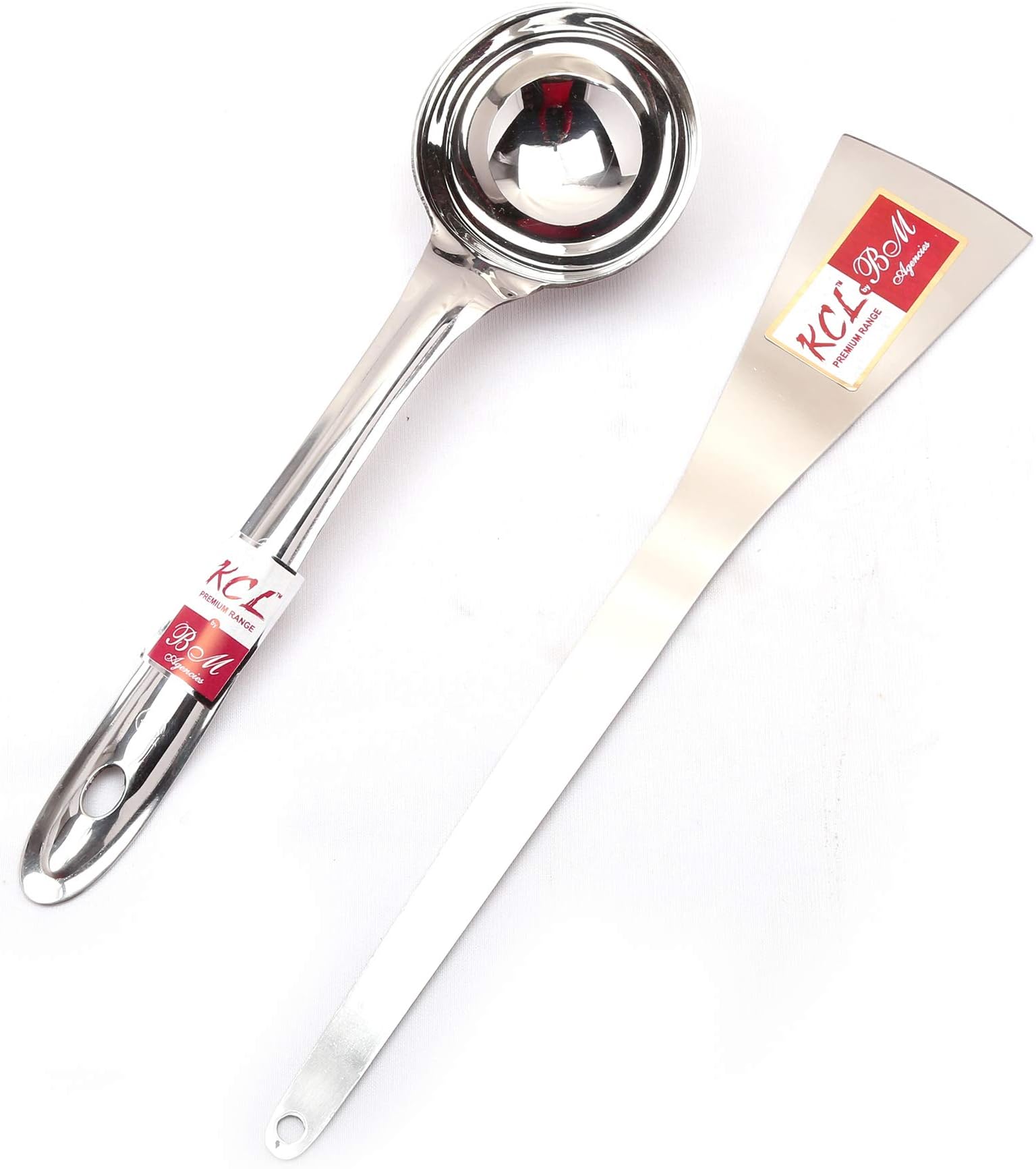Bartan Star Stainless Steel Big Size ladle with Wood Handle for ...