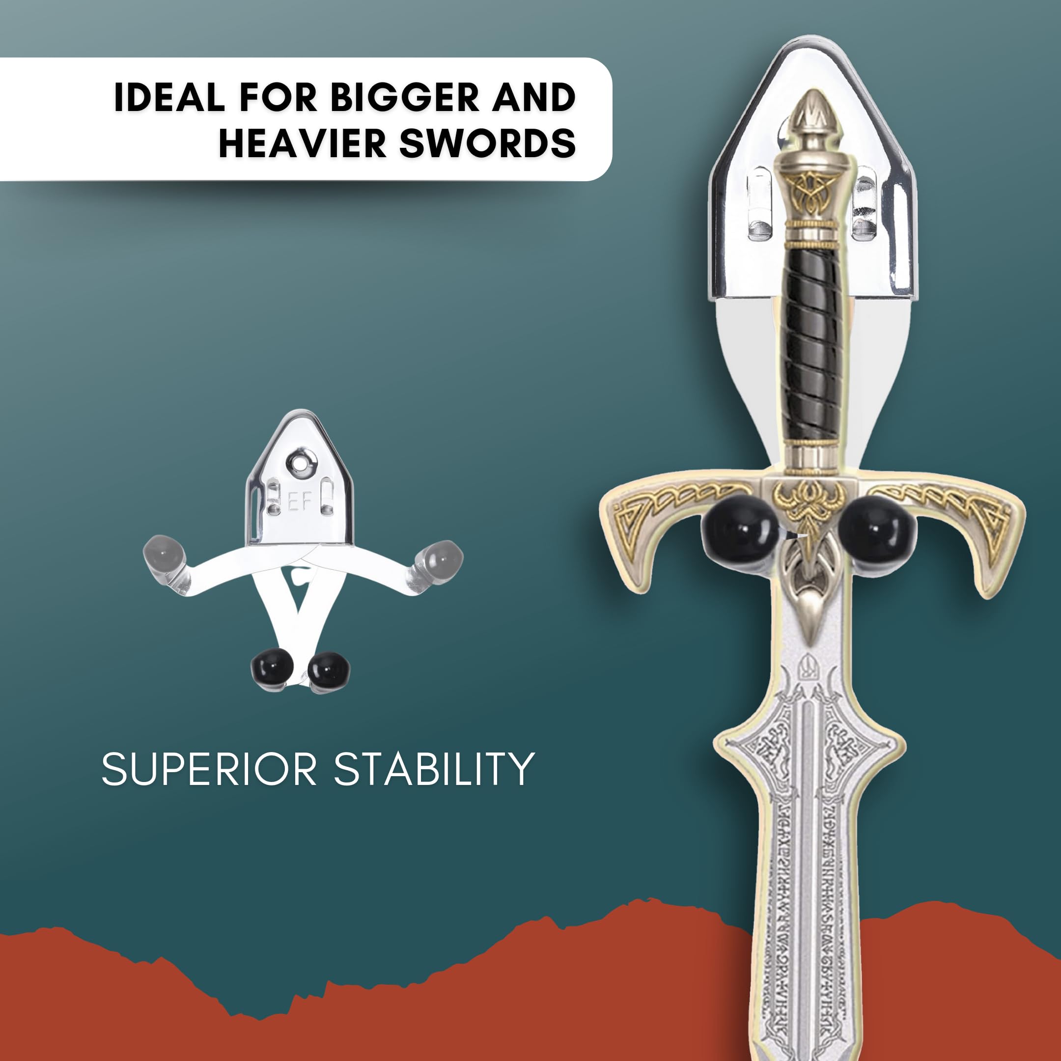 Snapklik.com : Eco-Fused 1x Vertical Sword Mount - Dagger Display Wall ...