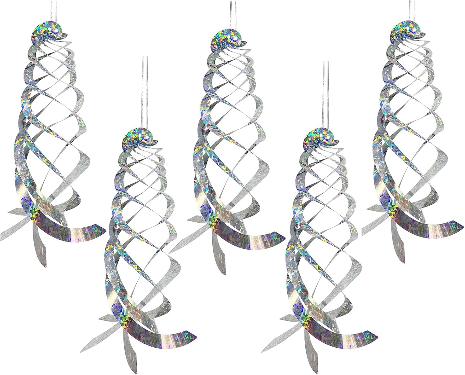 5 Piece Anti-Bird Spiral Reflector Anti-Bird Spiral Reflector Silver ...