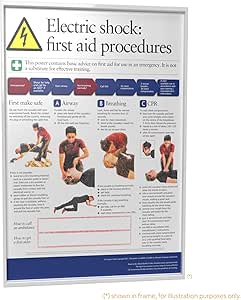 Electric Shock First Aid Poster (Portrait) A4 / A3 / A2 laminated UV ...