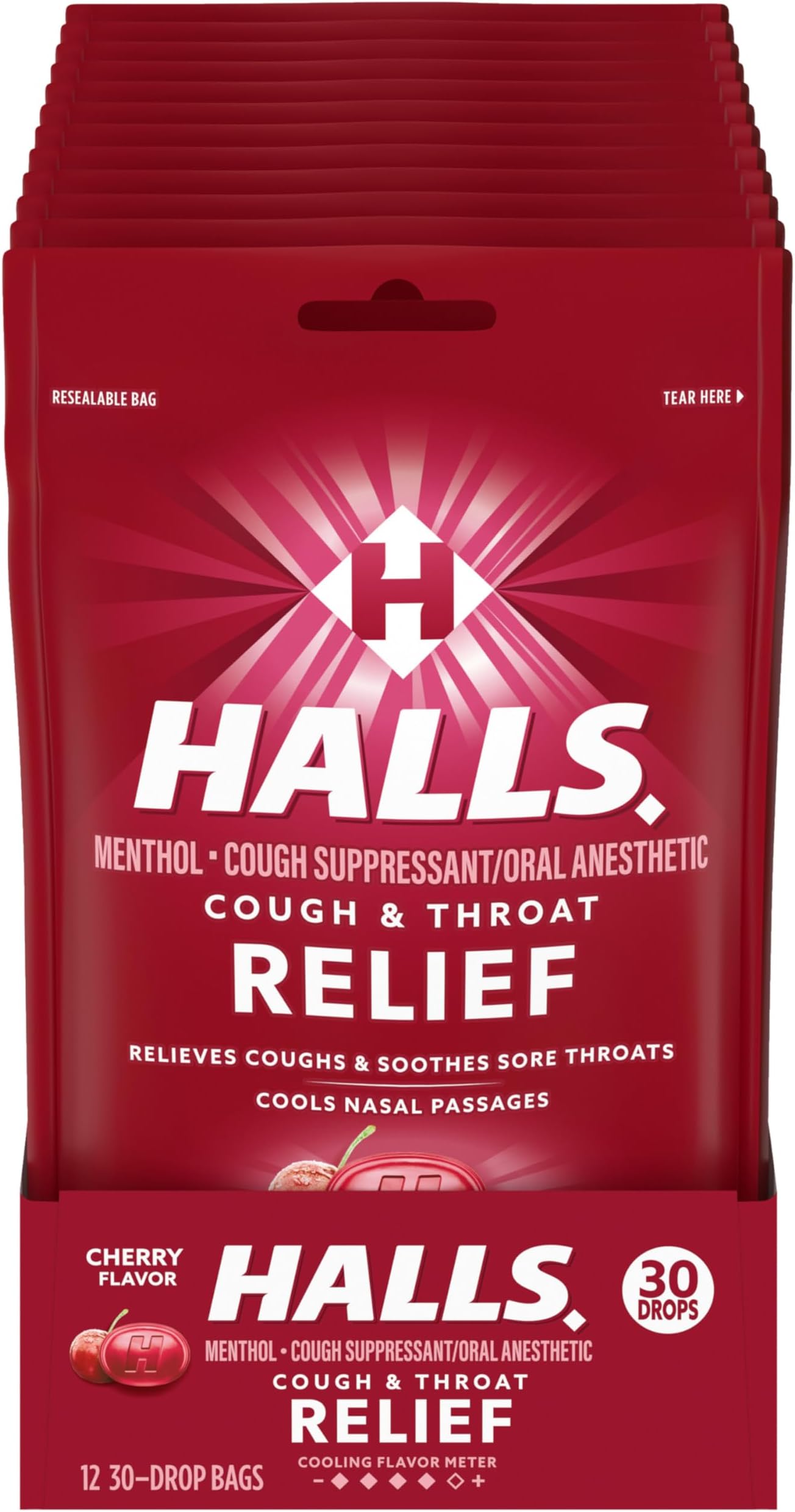 Amazon.com : HALLS Relief Mentho-Lyptus Cough Drops, 12 Packs of 30 ...