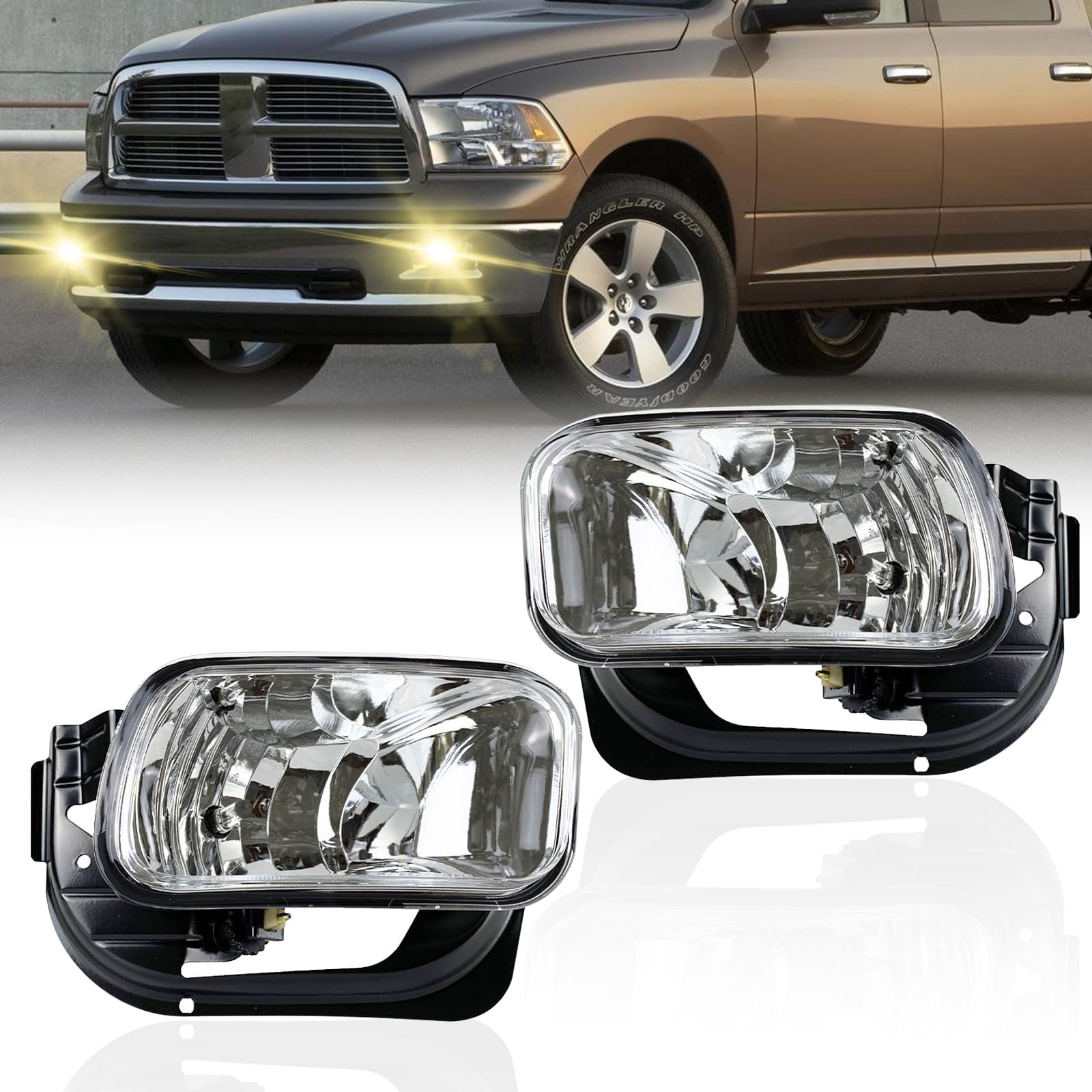 Amazon.com: VRracing NEW Bumper Fog Lights Clear Lens Compatible with ...