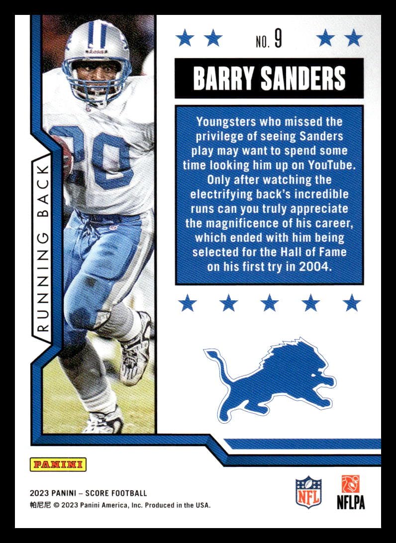Barry Sanders Hall Of Fame Card