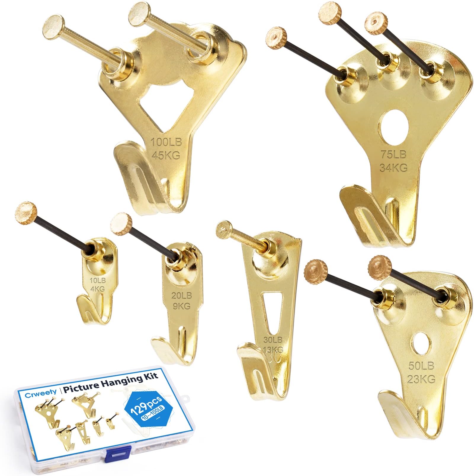 120pcs Picture Hangers, FUZANWJ Picture Hanging kit, Picture Hanging ...