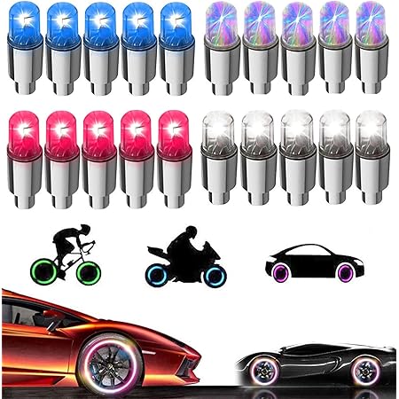 Amazon.com: YUERWOVER 20 Pack LED Valve Stem Caps Lights for Car Tires ...