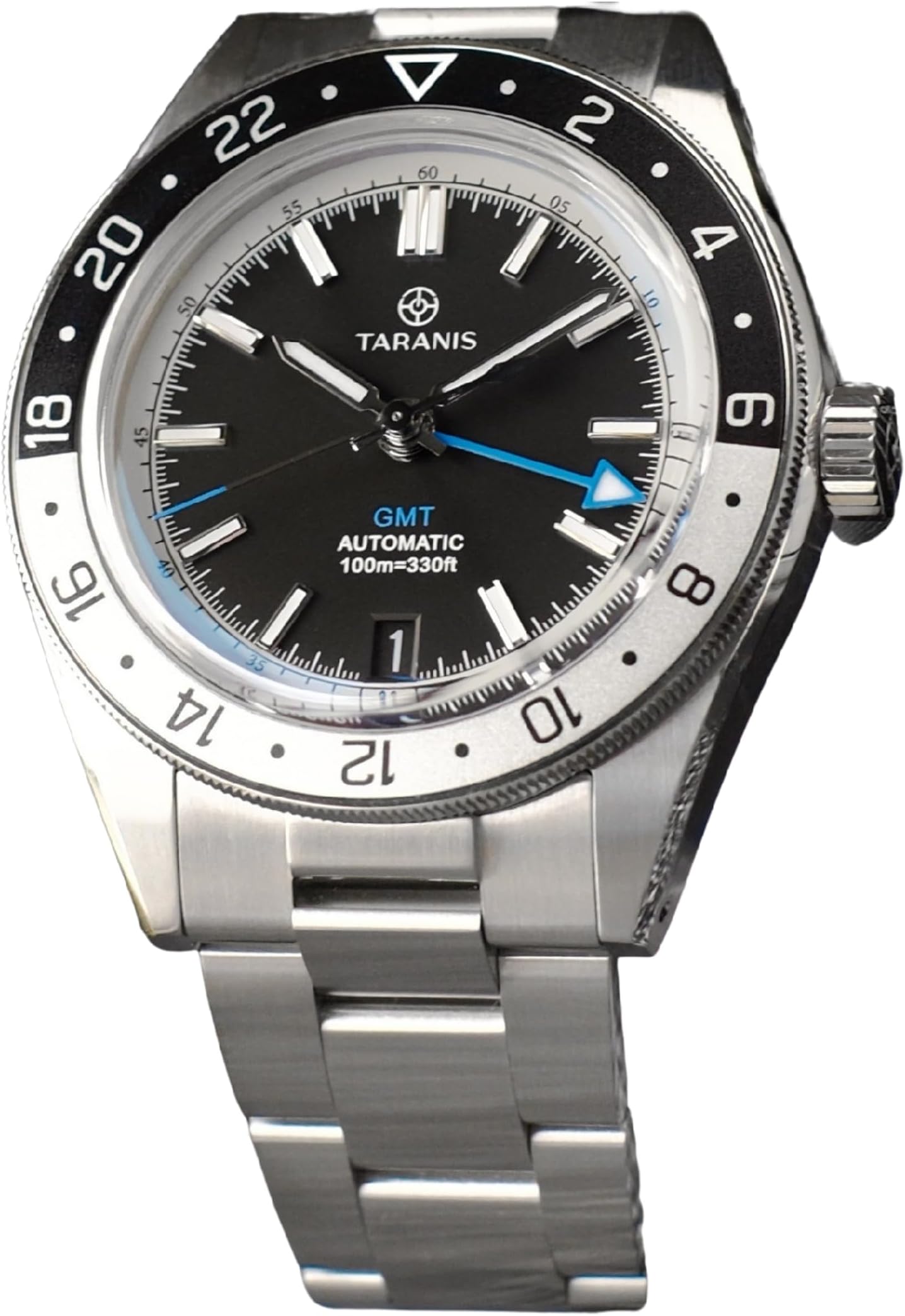TARANIS NEVEZ GMT Watch - 39.5mm Stainless Steel - Sapphire Crystal AR ...