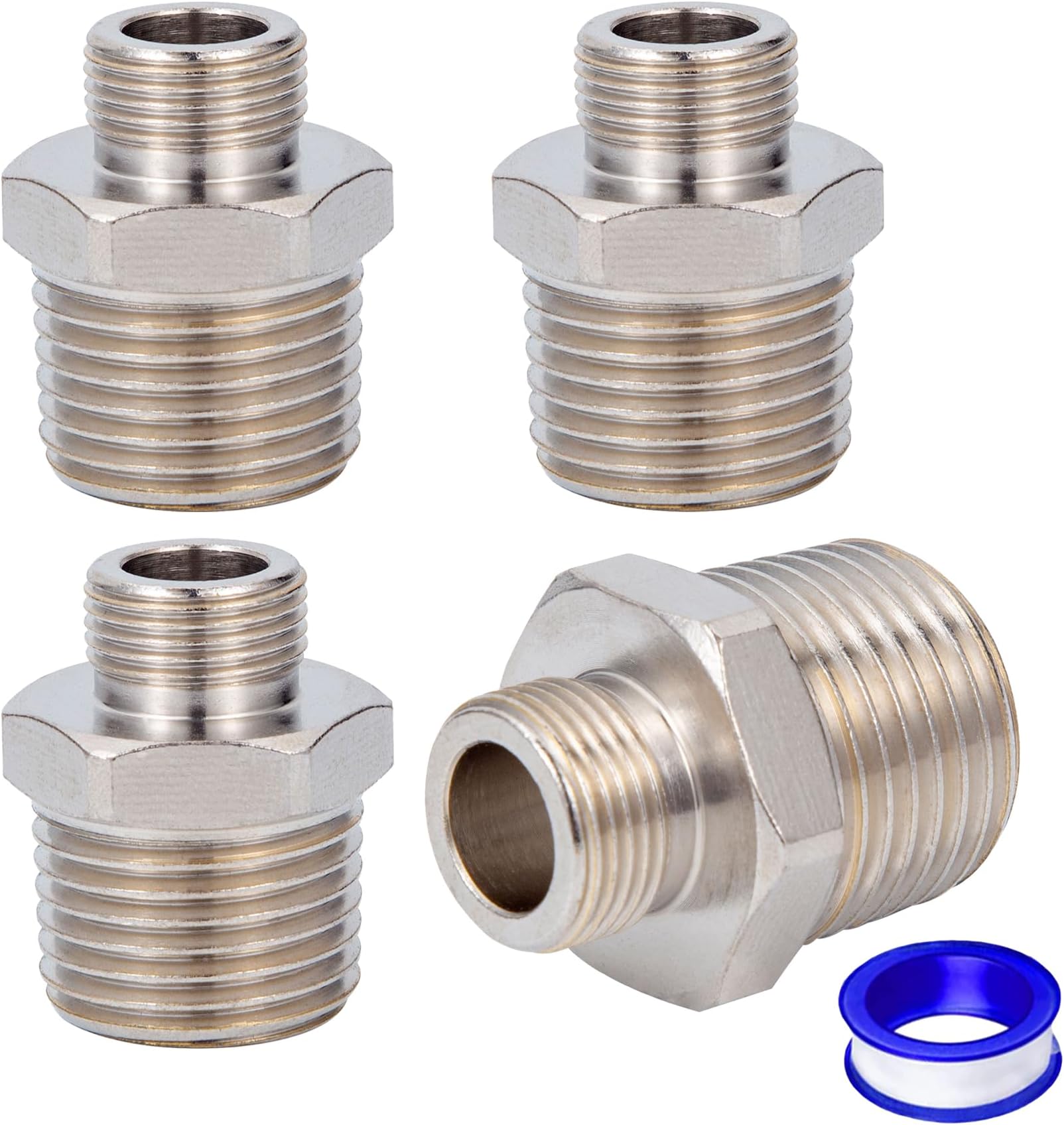 Brass Pipe Fittings, Water Hose Adapter, G 1/2 Female to G 3/8 Male ...