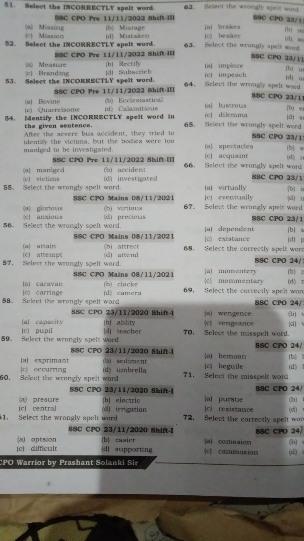 SSC ENGLISH CPO WARRIOR by PRASHANT SOLANKI SIR : Prashant Solanki Sir ...
