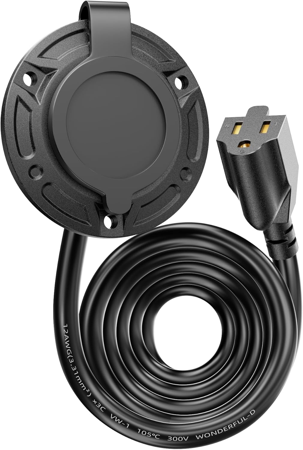 Amazon.com: 15 Amp AC Port Plug, 125 Volt AC Power Inlet Socket with ...