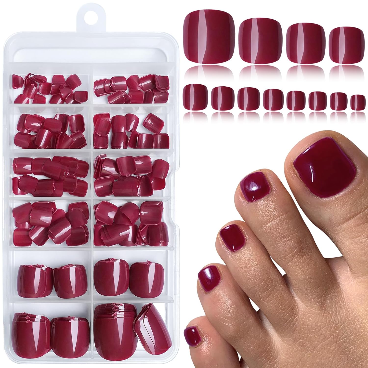 Amazon.com: Lifextol 240pc Press on Toenails for Women Toe Press on ...