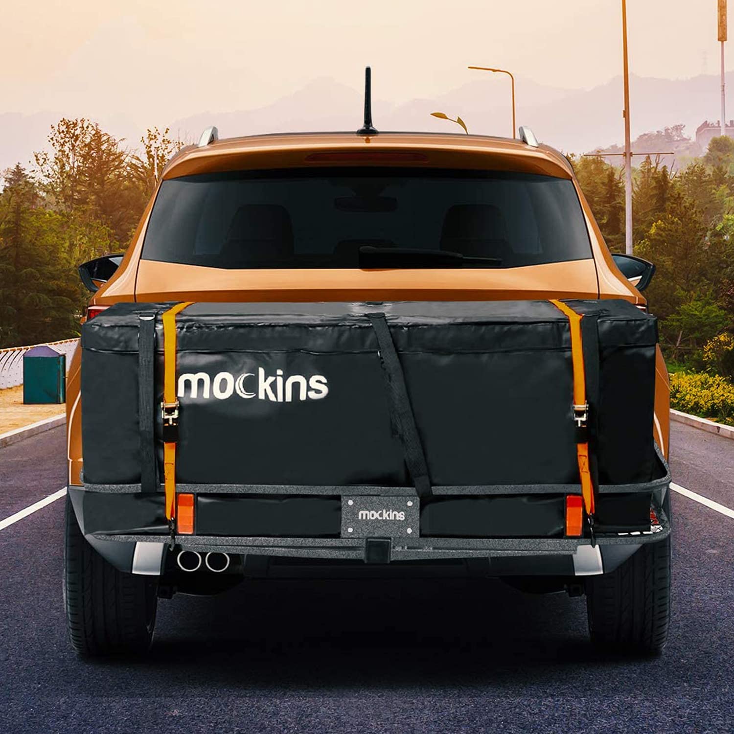 Mockins 60 x 20 x 6 Inch 500 LB Capacity Rear Hitch Mount Cargo Carrier ...