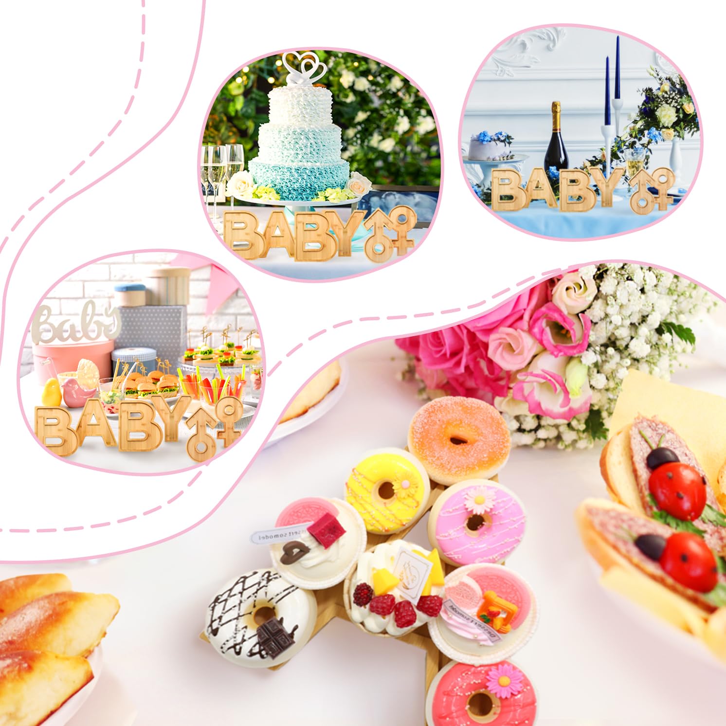 Snapklik.com : 6 Pcs Baby Shower Wooden Charcuterie Board Letters ...