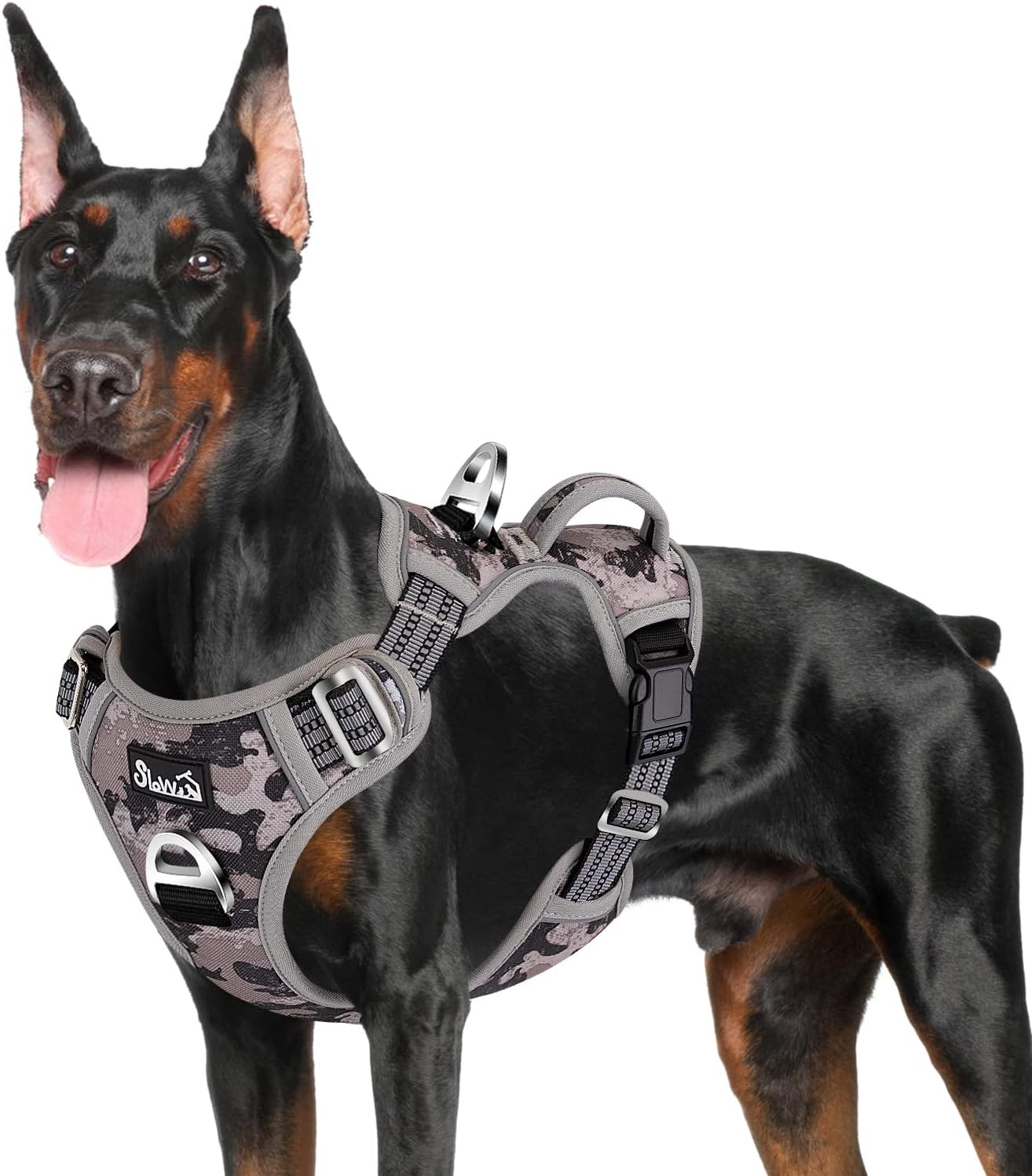 SlowTon Arnés de Perros Grande Mediano Pequeño, Ajustable Anti Tirones ...